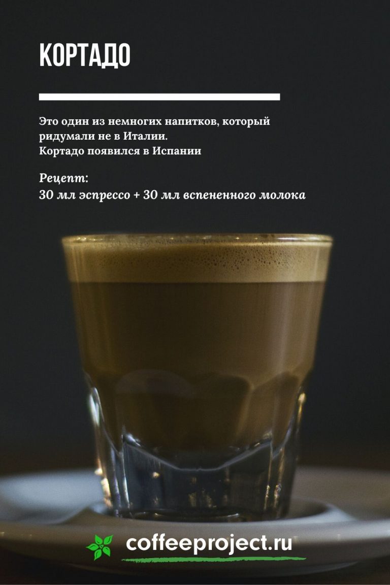 Что такое Кортадо? Рецепт приготовления кофейного напитка.